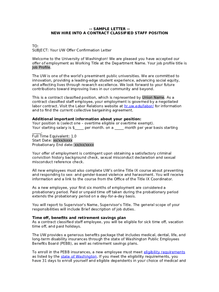 Offer letter sample part-time temporary - Administrative Gateway Doc ...