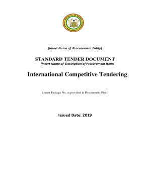 Fillable Online standard tender document for the procurement of works ...