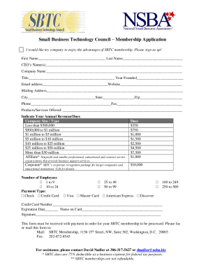 Fillable Online Fillable Online sbtc Small Business Technology Council ...
