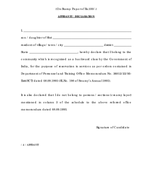 Fillable Online Self Declaration: Affidavit on Rs.10 Non Judicial stamp ...