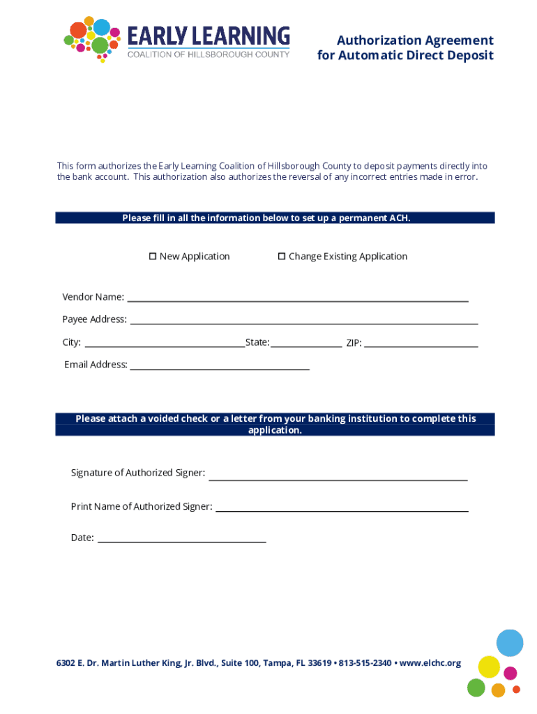 Fillable Online Direct Deposit Form Authorization Agreement for Automatic ... Fax Email Print ...