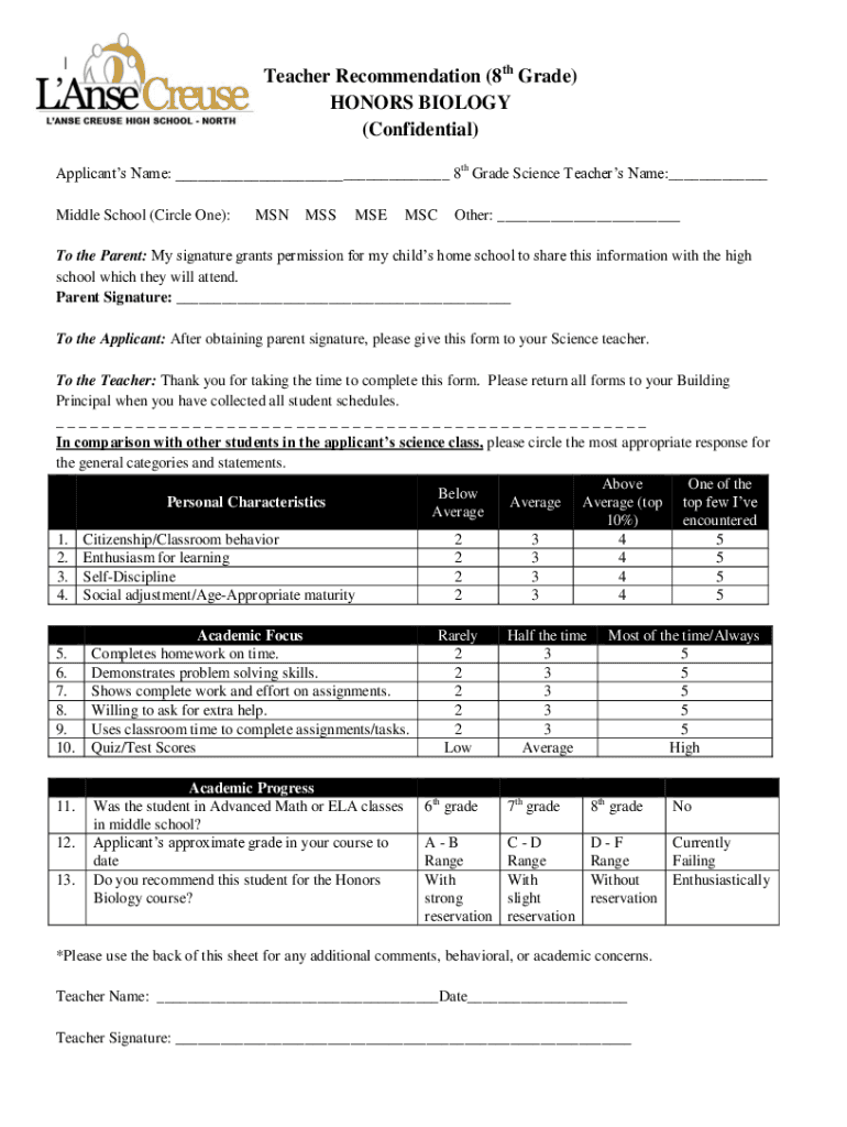 Fillable Online The best class you have ever taken - High School Life ...