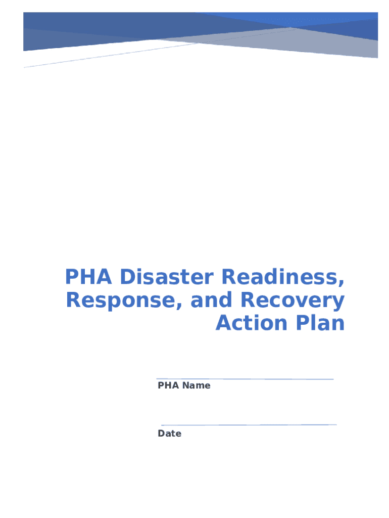 PHA Disaster Readiness Plan Template. HUD Doc Template | pdfFiller