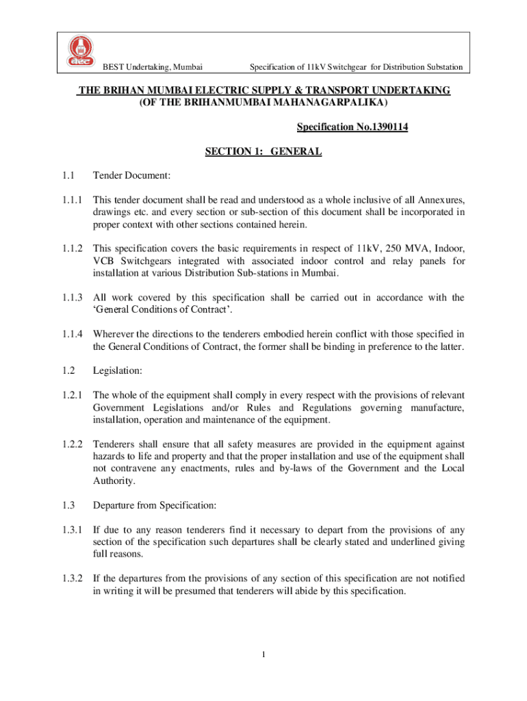 Fillable Online the brihan mumbai electric supply & transport ...