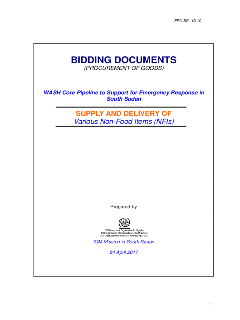 Fillable Online BIDDING DOCUMENTS (PROCUREMENT OF GOODS) ... Fax Email ...