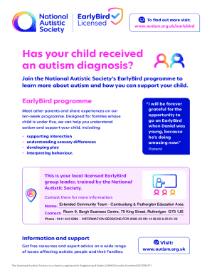 Fillable Online Has your child received an autism diagnosis? Fax Email Print - pdfFiller