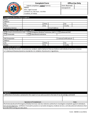 Fillable Online Complaint Form Office Use Only Fax Email Print - pdfFiller
