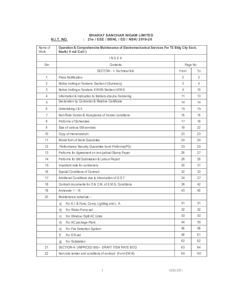 Fillable Online e-TENDER DOCUMENT e-TENDER DRAFT NIT NO. Fax Email ...