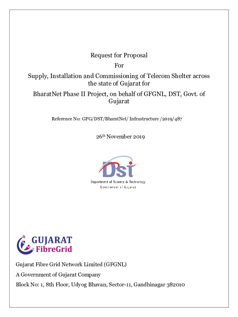Fillable Online dst gujarat gov Request for Proposal (Rfp) for ...