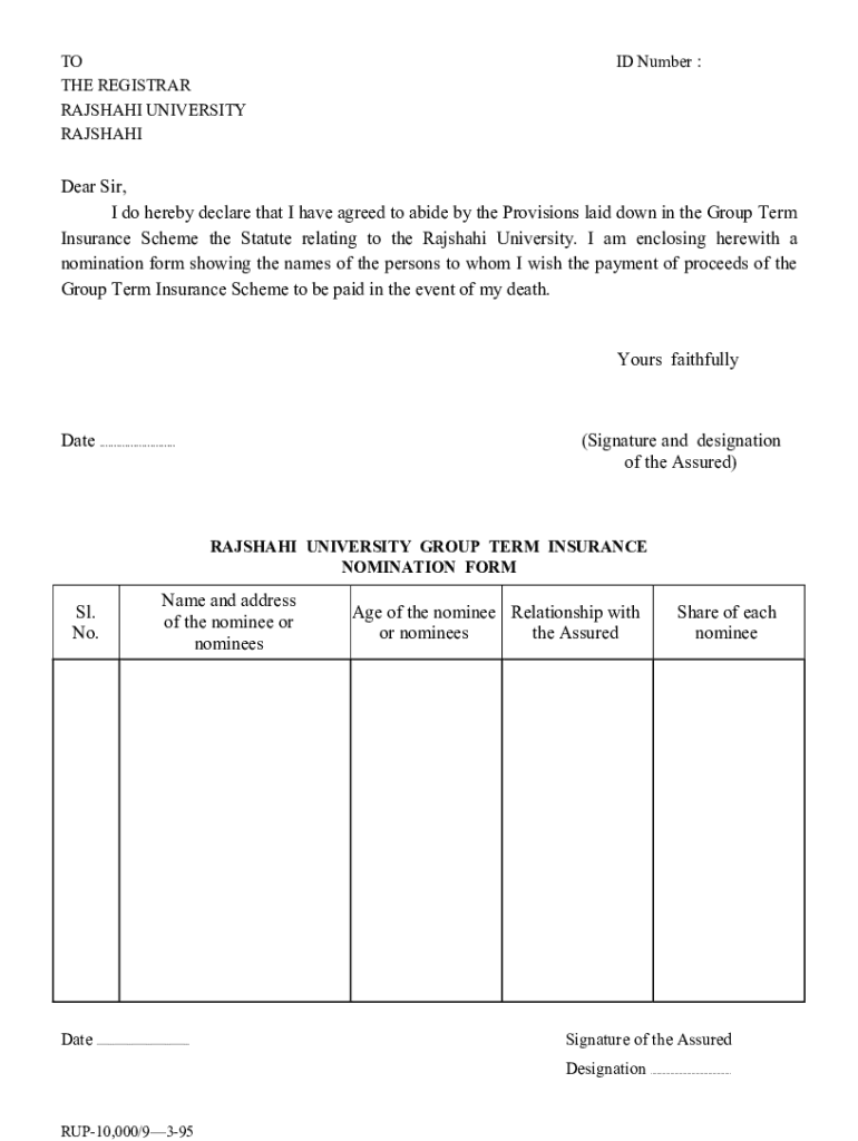 Fillable Online Group-Insurance-Nominee-Form. ... Fax Email Print - pdfFiller
