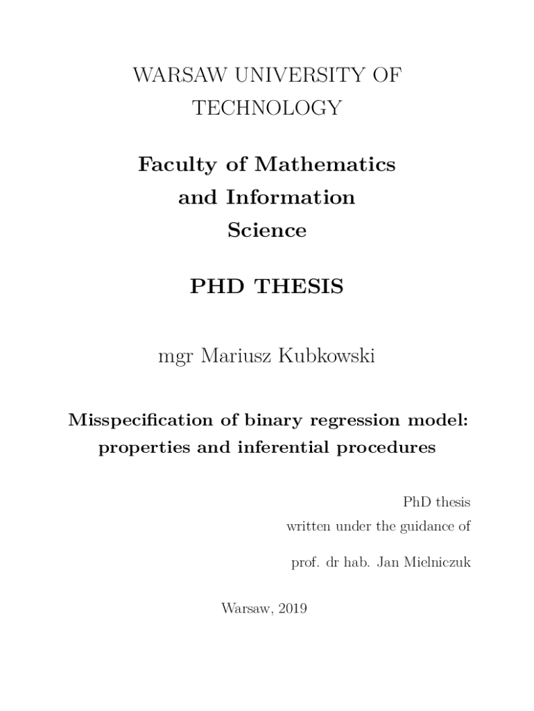 Fillable Online Misspecification Of Binary Regression Model Fax Email Print Pdffiller 