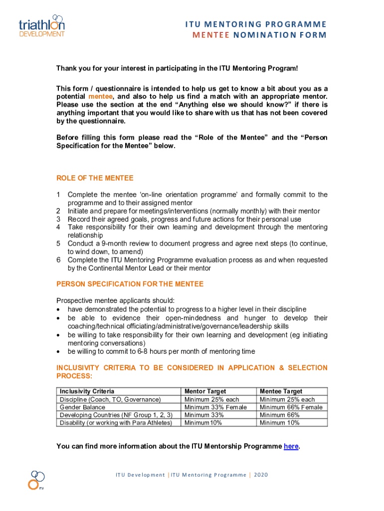 Fillable Online ASCO Mentoring Program - Mentor Interest Form Fax Email ...