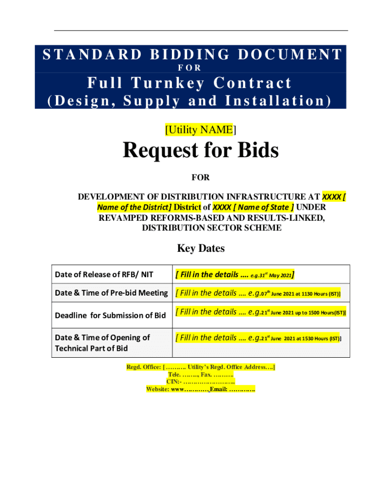 Fillable Online Standard Bidding Documents Procurement of Works by ... Fax Email Print - pdfFiller
