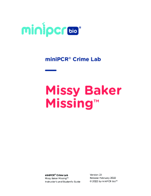 Fillable Online Crime Lab - Missy Baker missing (PCR) (8 lab stations) Fax Email Print - pdfFiller