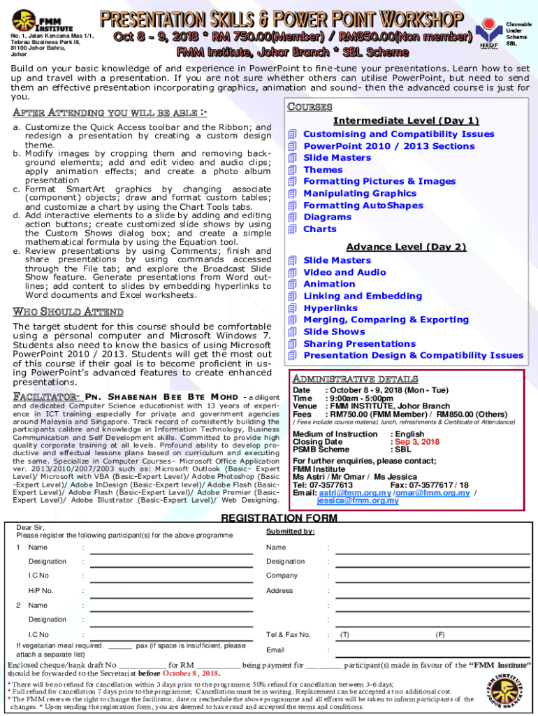 Fillable Online :- REGISTRATION FORM Fax Email Print - pdfFiller