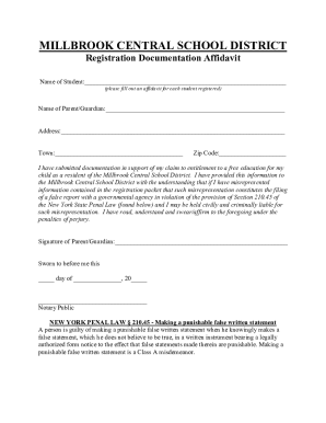 Fillable Online Registration Documentation Affidavit Fax Email Print ...