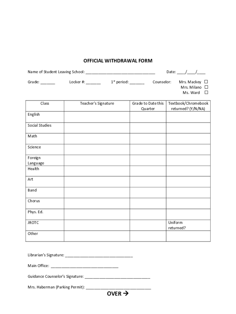 Fillable Online Official Withdrawal Form Fax Email Print - pdfFiller