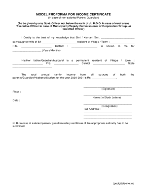 Fillable Online Get Fillable Online Model Proforma For Income ...