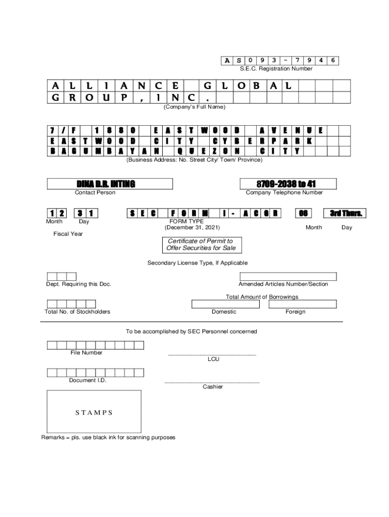 Fillable Online SEC FormI-ACGR Fax Email Print - pdfFiller