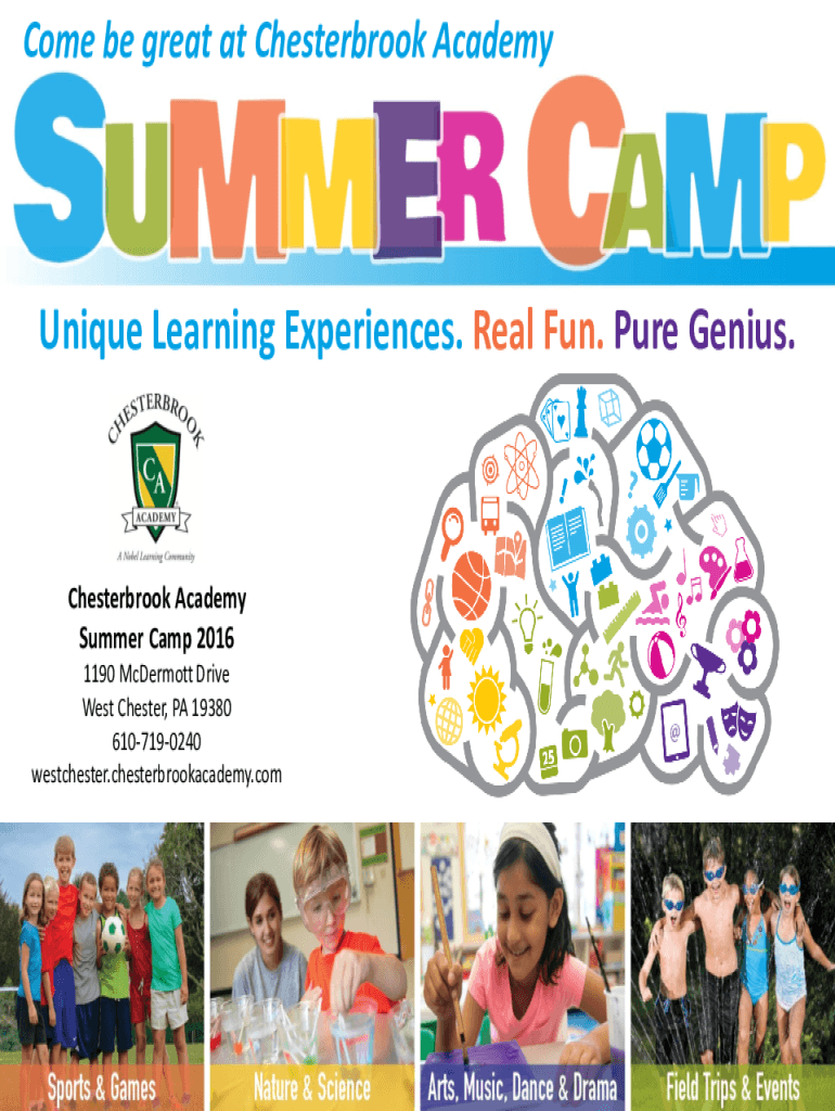 Fillable Online Great Memories are Built at CBA Summer Camp Fax Email ...