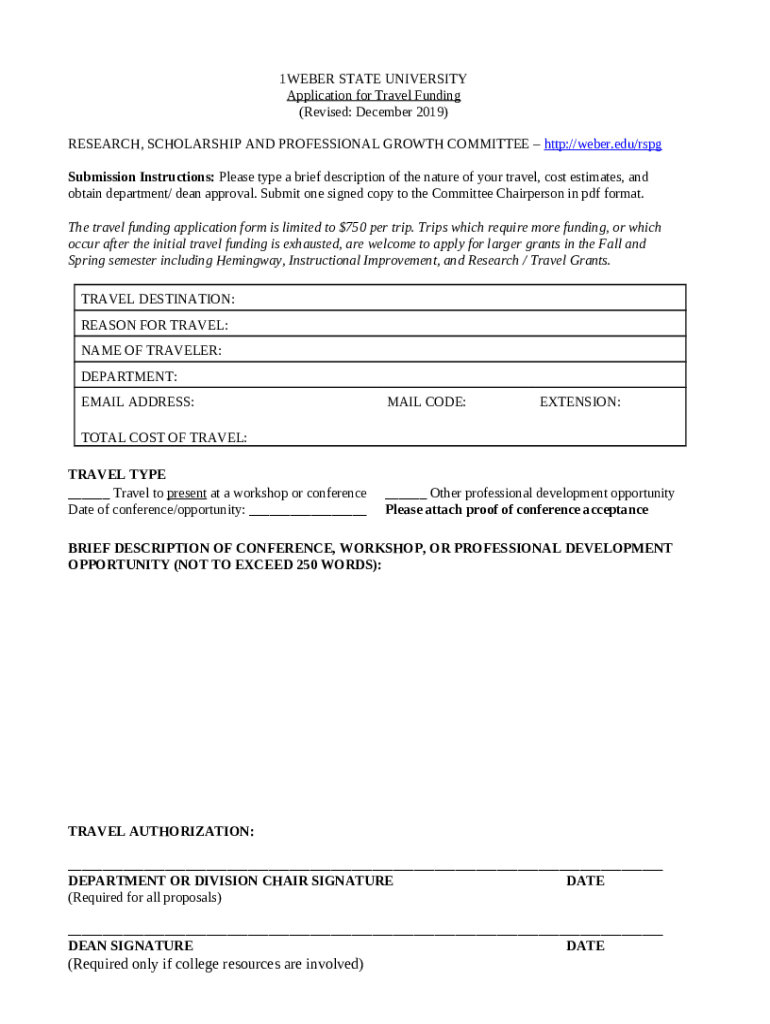 Weber State Study Abroad Doc Template | pdfFiller