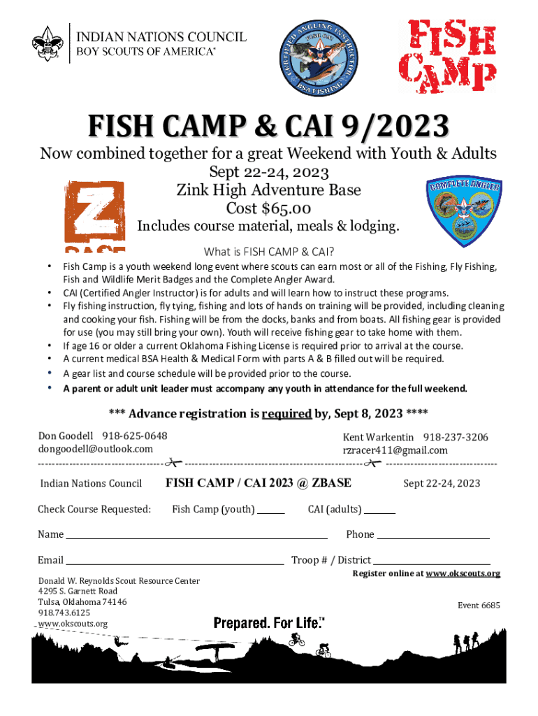 Fillable Online Fish Camp - CAI 9.22.23 Fax Email Print - pdfFiller