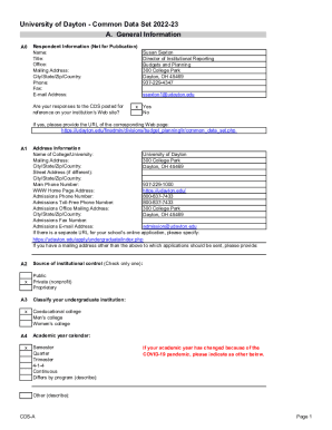 Fillable Online Common Data Set : University of Dayton, Ohio Fax Email ...