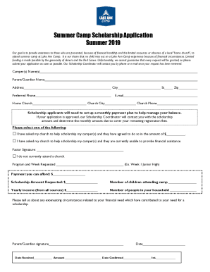 Fillable Online Bobcat Summer Youth Camp Scholarship Application Fax ...