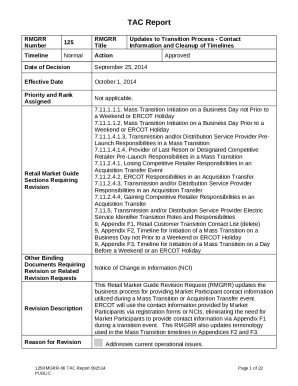 TAC Report Retail Market Guide Revision Request RMS Report Doc Template ...