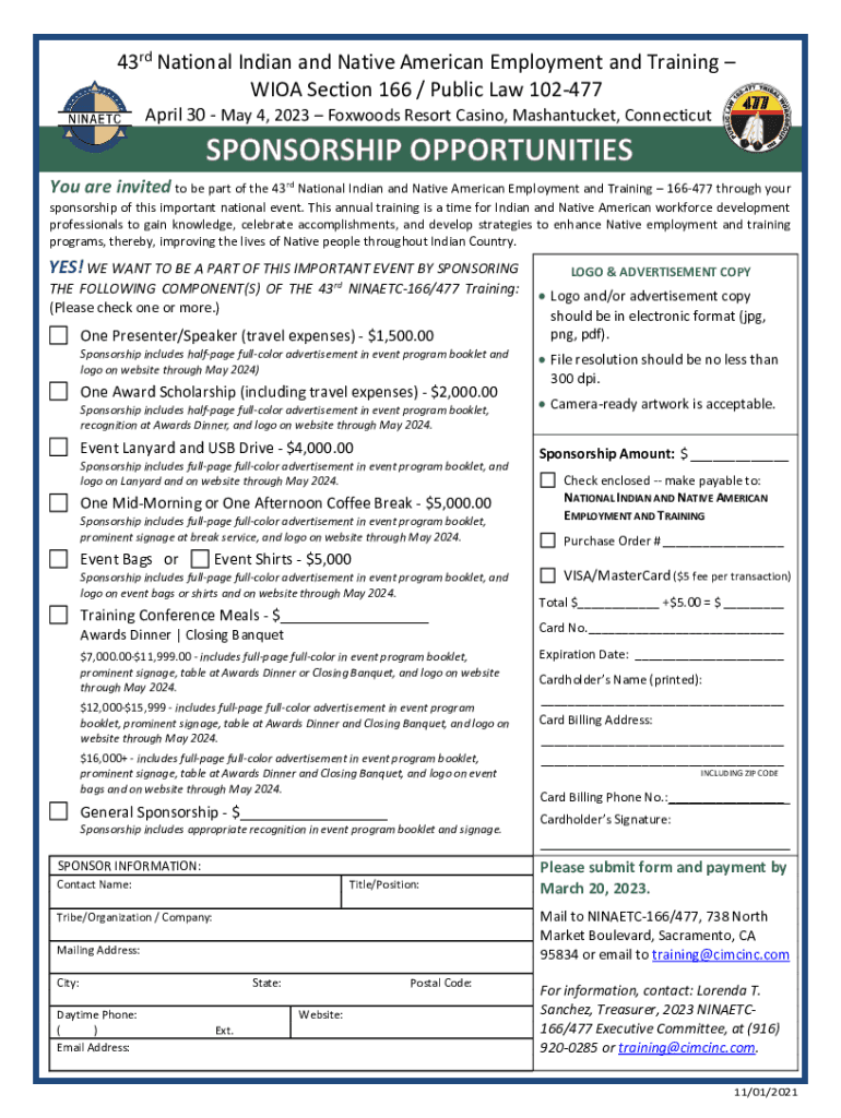 Fillable Online Workforce Innovation and Opportunity Act; Native ...