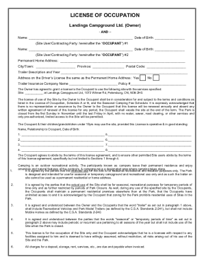 Fillable Online LICENSE OF OCCUPATION Fax Email Print - pdfFiller