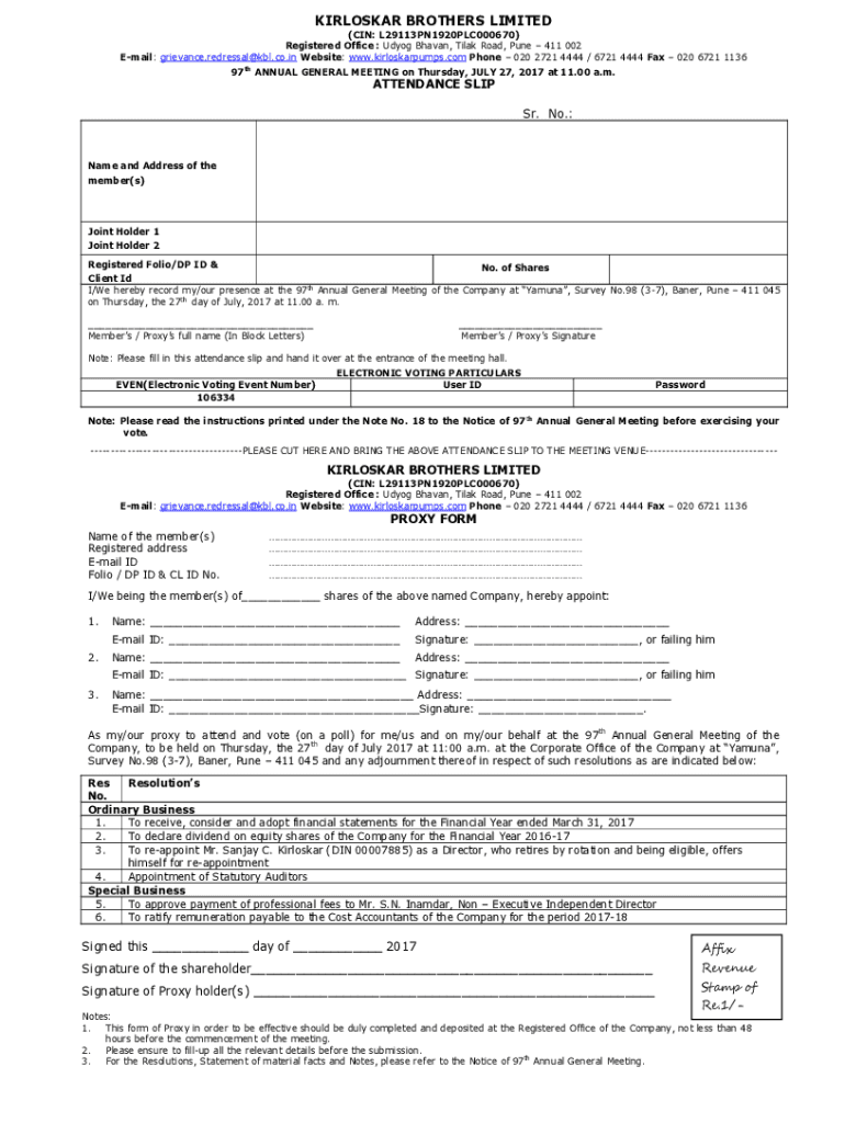 Fillable Online Attendance-Slip-and-Proxy-form-KBL- ... Fax Email Print ...