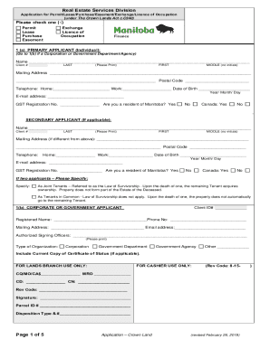Fillable Online Forms PortalCrown Lands - Application for Permit, Lease ...