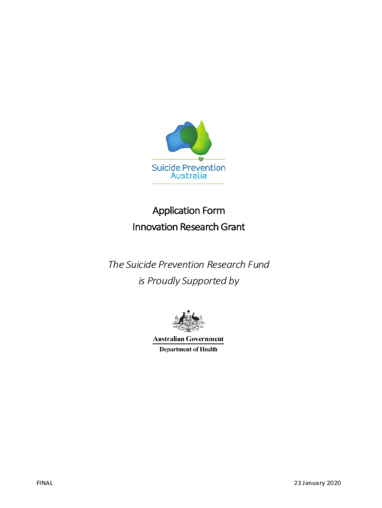 Fillable Online Application Form Innovation Research Grant Fax Email ...