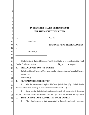 Fillable Online Scheduling and Management of Actions, Ariz. R. Civ. P. 16 Fax Email Print ...
