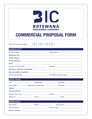 Fillable Online COMMERCIAL PROPOSAL FORM Fax Email Print - pdfFiller