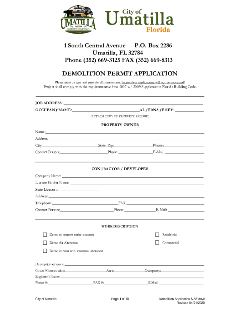 Fillable Online Building Permit Applications / FormsCrystal River ...