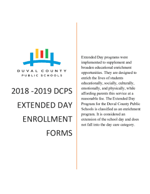 Fillable Online Fillable Online 2018 -2019 DCPS Extended Day Enrollment ...