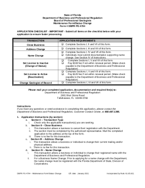 DBPR AU 4154 - Maintenance Doc Template | pdfFiller
