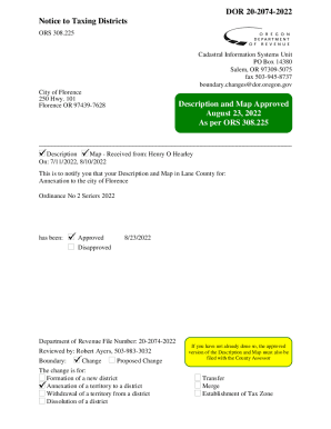 Fillable Online Boundary changes - Oregon Department of Revenue Fax ...