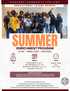Fillable Online Educational Talent Search Summer Enrichment Program Fax ...