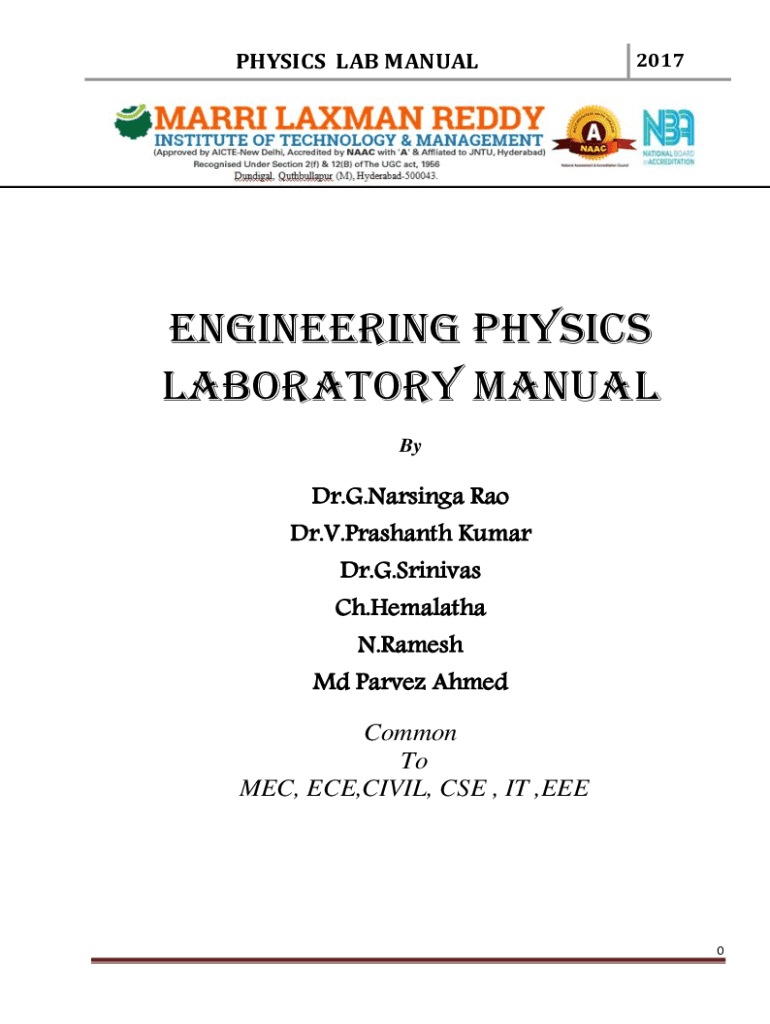 Fillable Online PHYSICS LAB MANUAL Fax Email Print - pdfFiller
