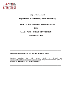 Fillable Online REQUEST FOR PROPOSAL Parking Structure Fax Email Print ...
