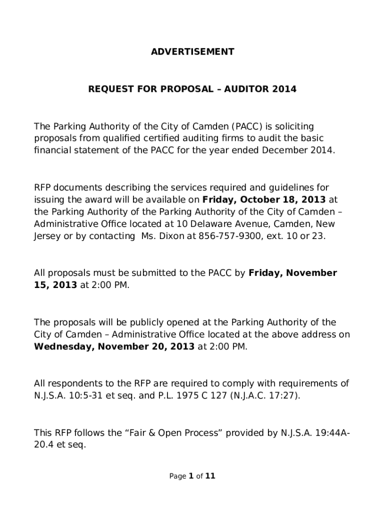 city of camden advertisement request for professional ... Doc Template ...