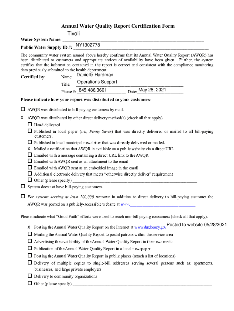 Fillable Online ANNUAL DRINKING WATER QUALITY REPORT for 2022 ... Fax Email Print - pdfFiller
