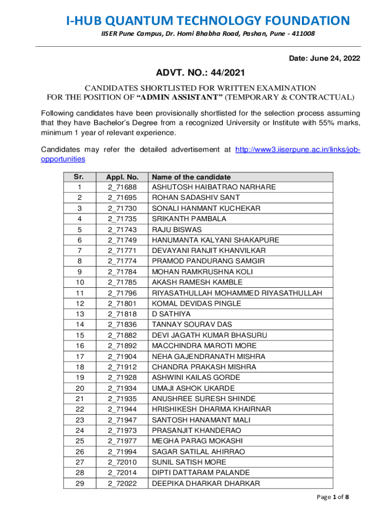 Fillable Online I-HUB QUANTUM TECHNOLOGY FOUNDATION Fax Email Print - pdfFiller