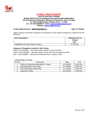 Fillable Online Tender Notices and EoI Fax Email Print - pdfFiller