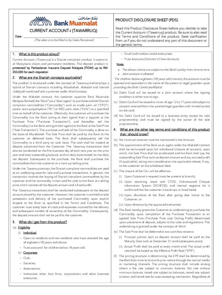 Fillable Online PRODUCT DISCLOSURE SHEET (PDS) (Read this ... Fax Email ...