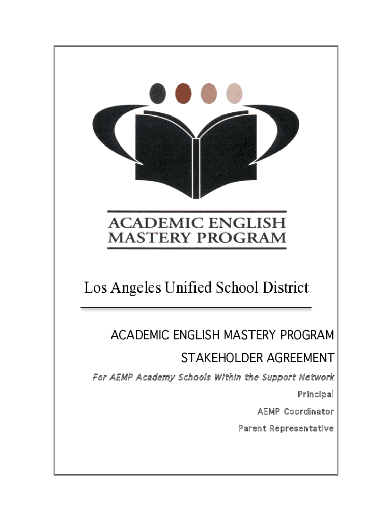 Fillable Online Academic English Mastery Program Stakeholder Agreement ...