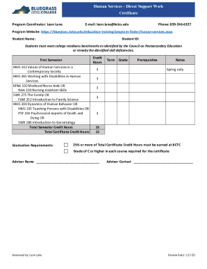 Fillable Online Human Services Direct Support Work Certificate Fax ...